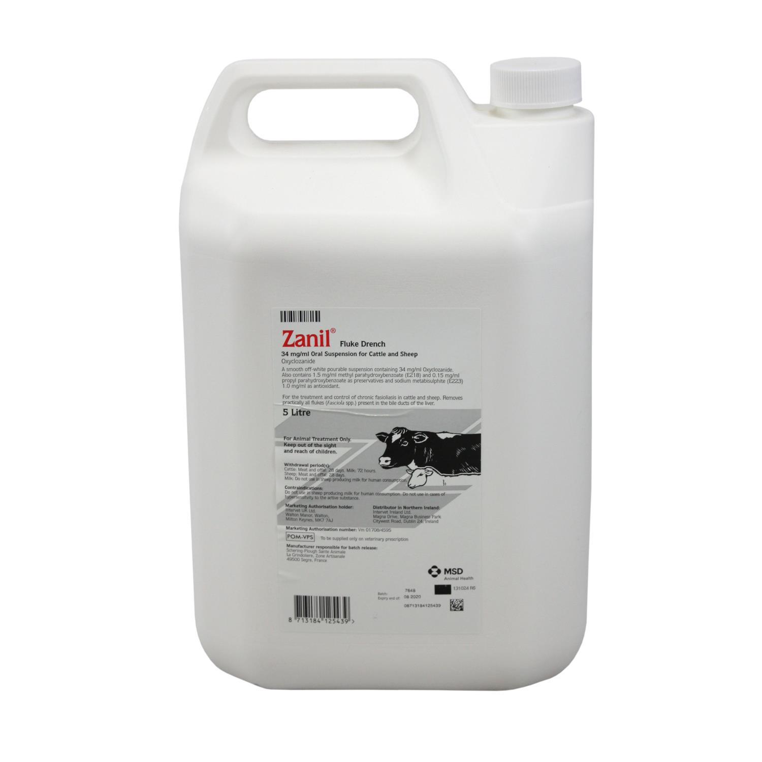 Buy Zanil Fluke Drench 5L from Fane Valley Stores Agricultural Supplies