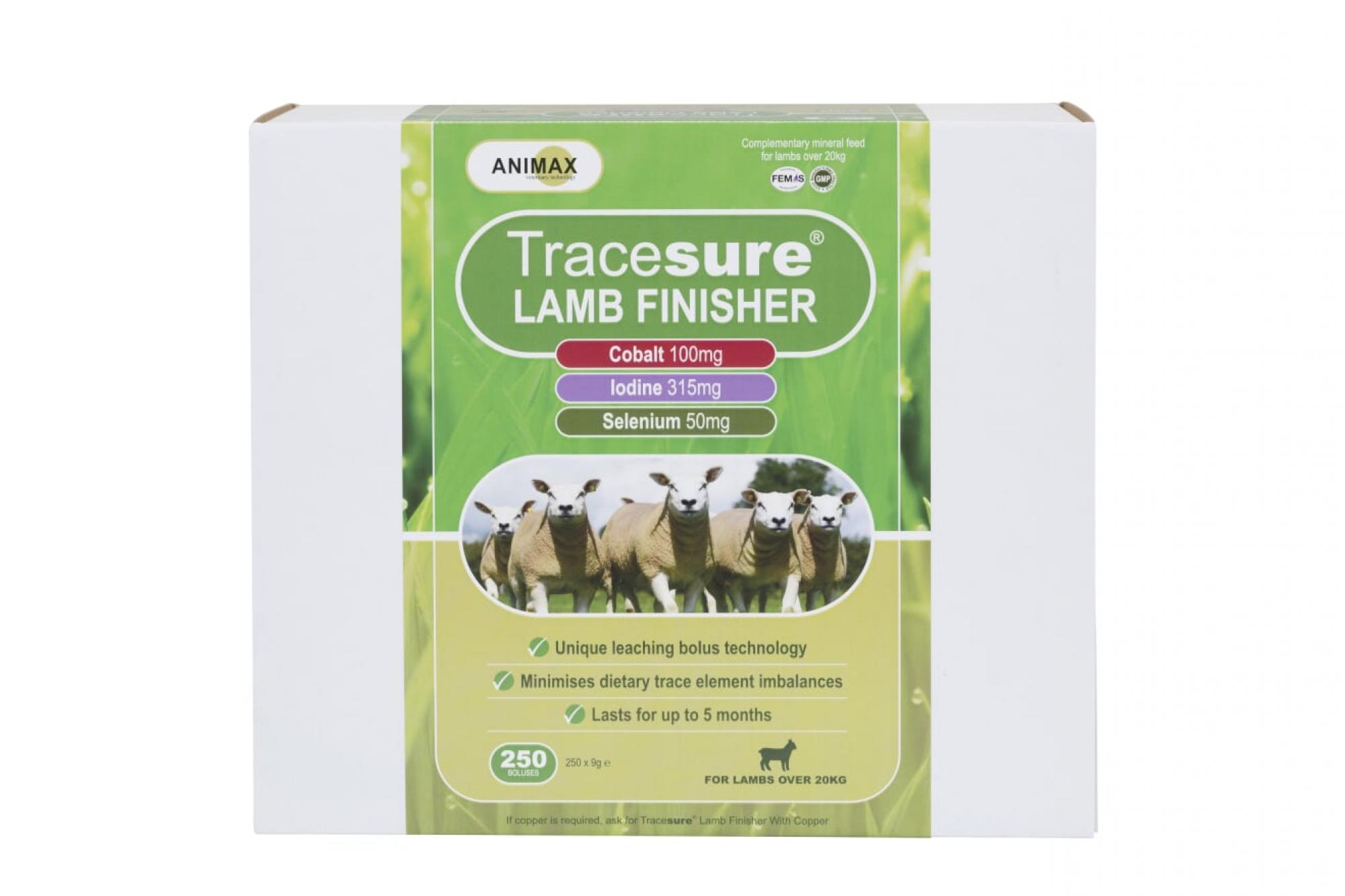 Buy Animax Tracesure Lamb Finisher Bolus 9g x 250 Pack from Fane Valley ...