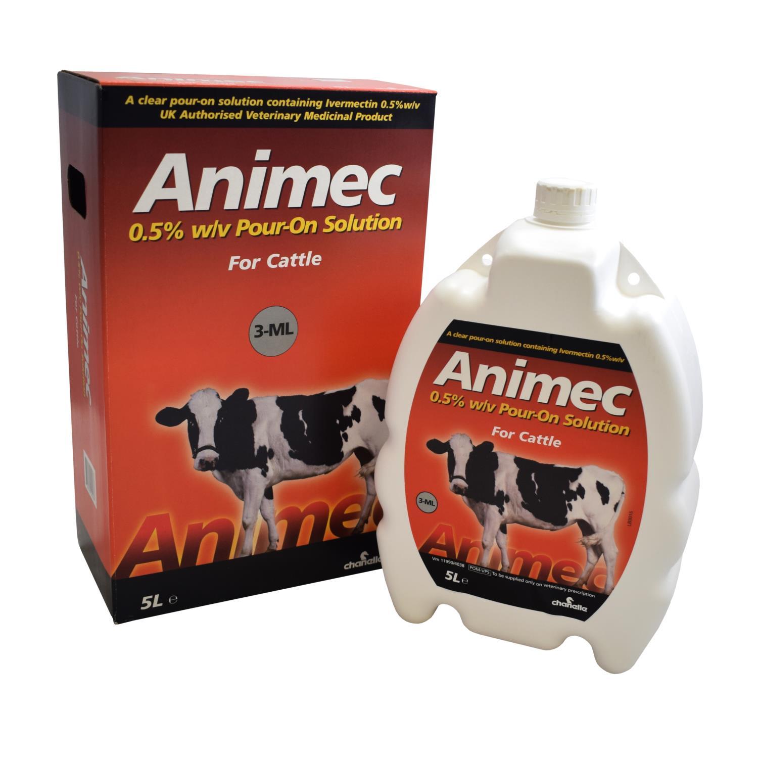 Buy Animec 0.5% w/v Pour On Solution for Cattle 5L from Fane Valley ...