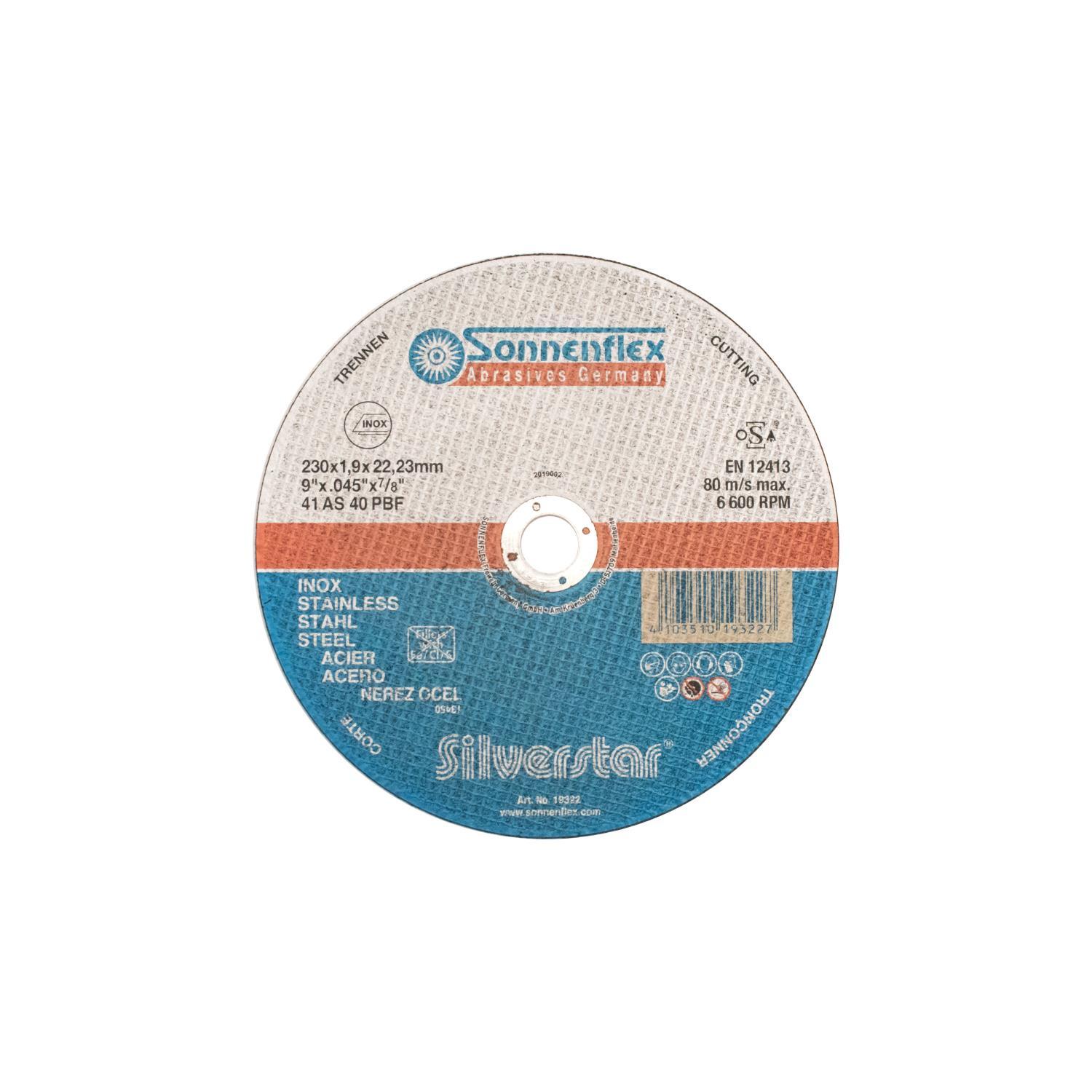 Buy Sonnenflex INOX Thin Cutting Disc 230mm (9'') x 1.9mm from Fane ...