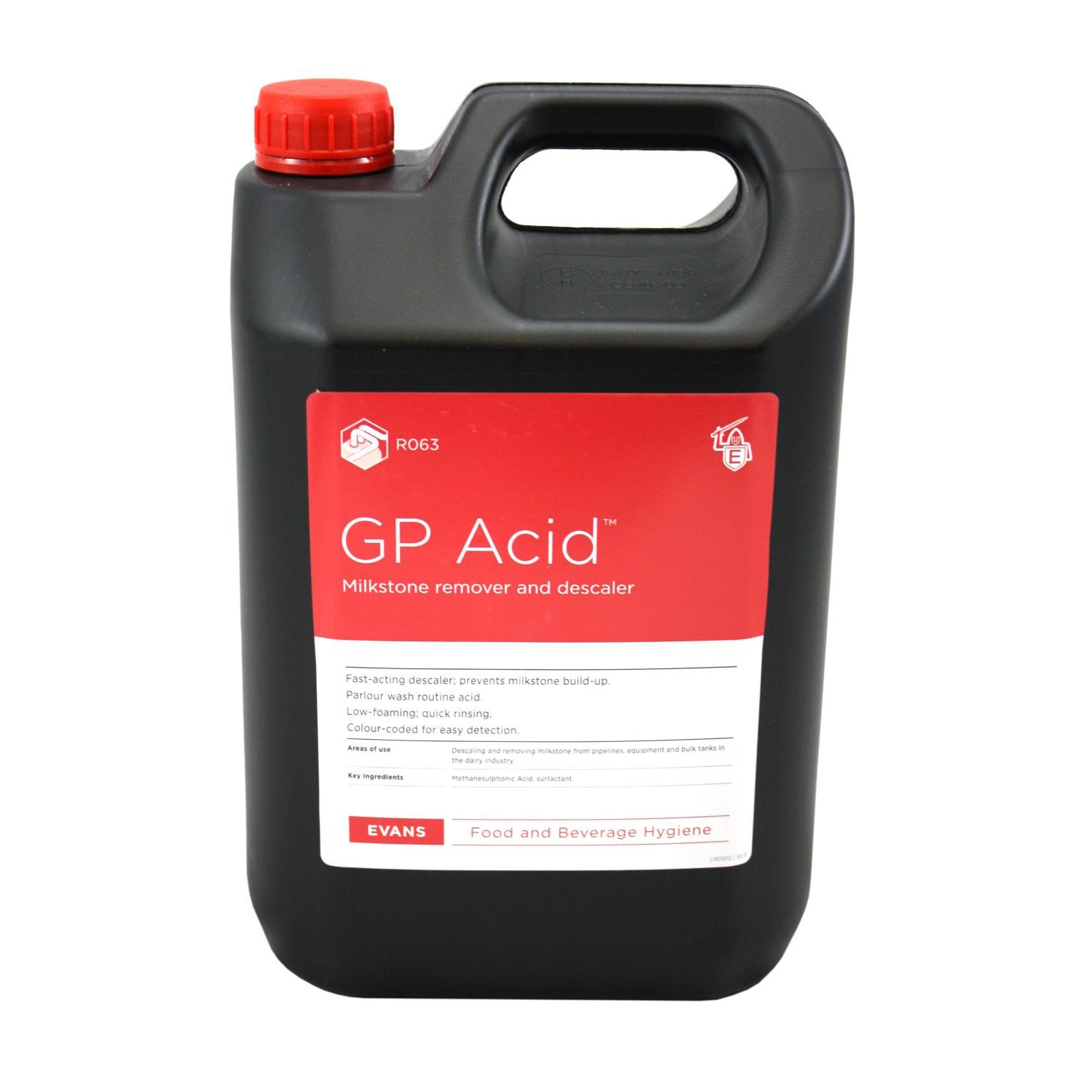 Buy Evans GP Acid Milkstone Remover and Descaler 5 Litres from Fane ...